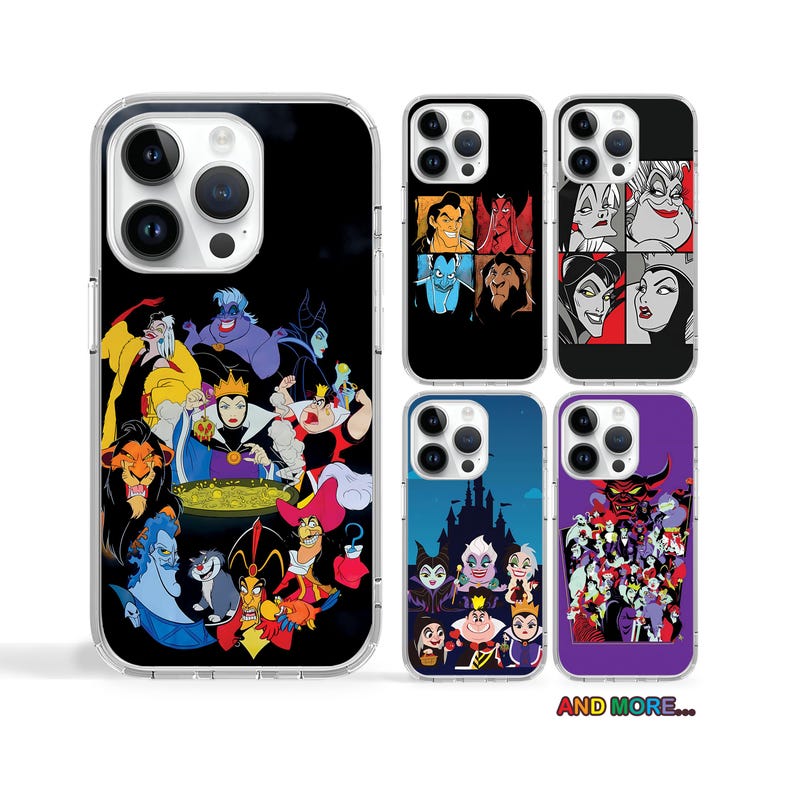 Disney Villains Case for iPhone 16e 16 Pro Max Case for Samsung S25 S24 ...