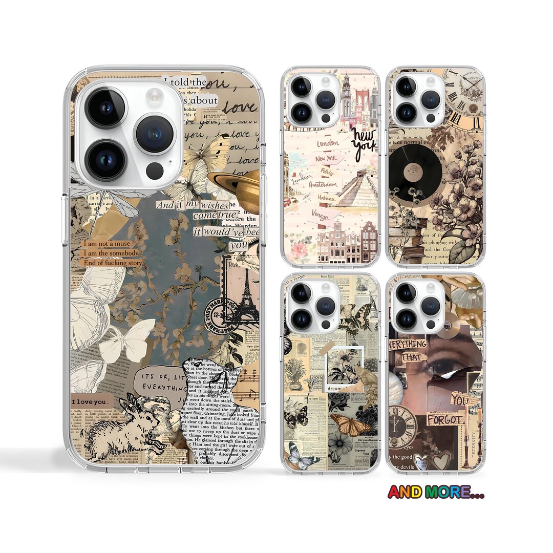 Newspaper Collage Art Painting Case Cover Case for iPhone 17 Air 16e 16 ...