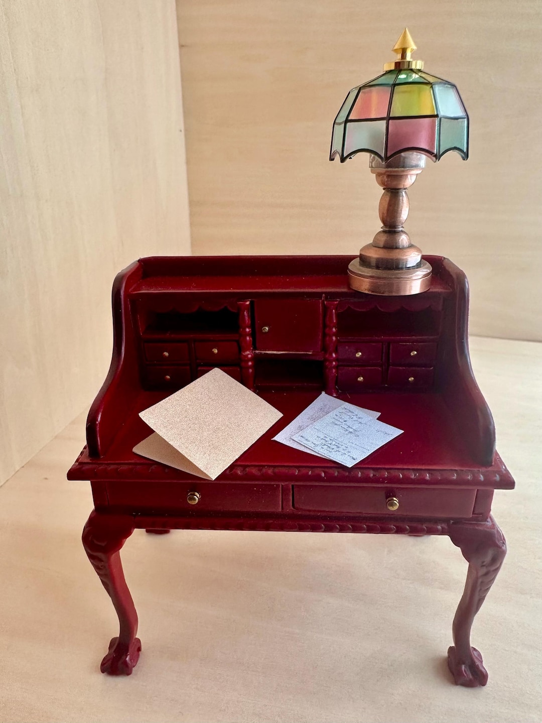 Miniature Mahogany Secretary Desk - Etsy