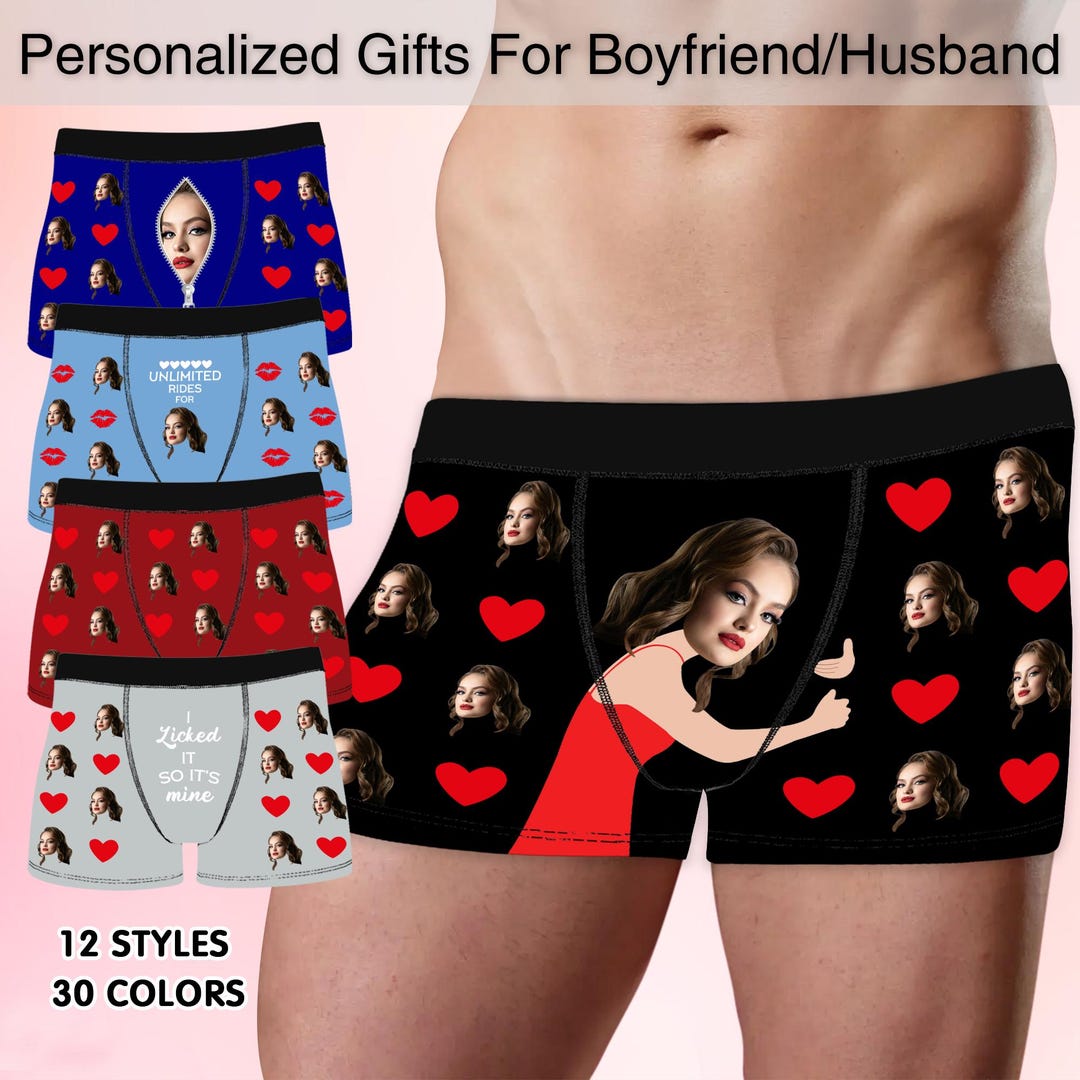 Custom Photo Boxers, Personalized Underwear, Gift for Him, Boyfriend - Etsy