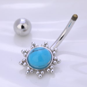 BELLY BUTTON RING Turquoise Belly Piercing, Butterfly Navel Ring, Navel ...
