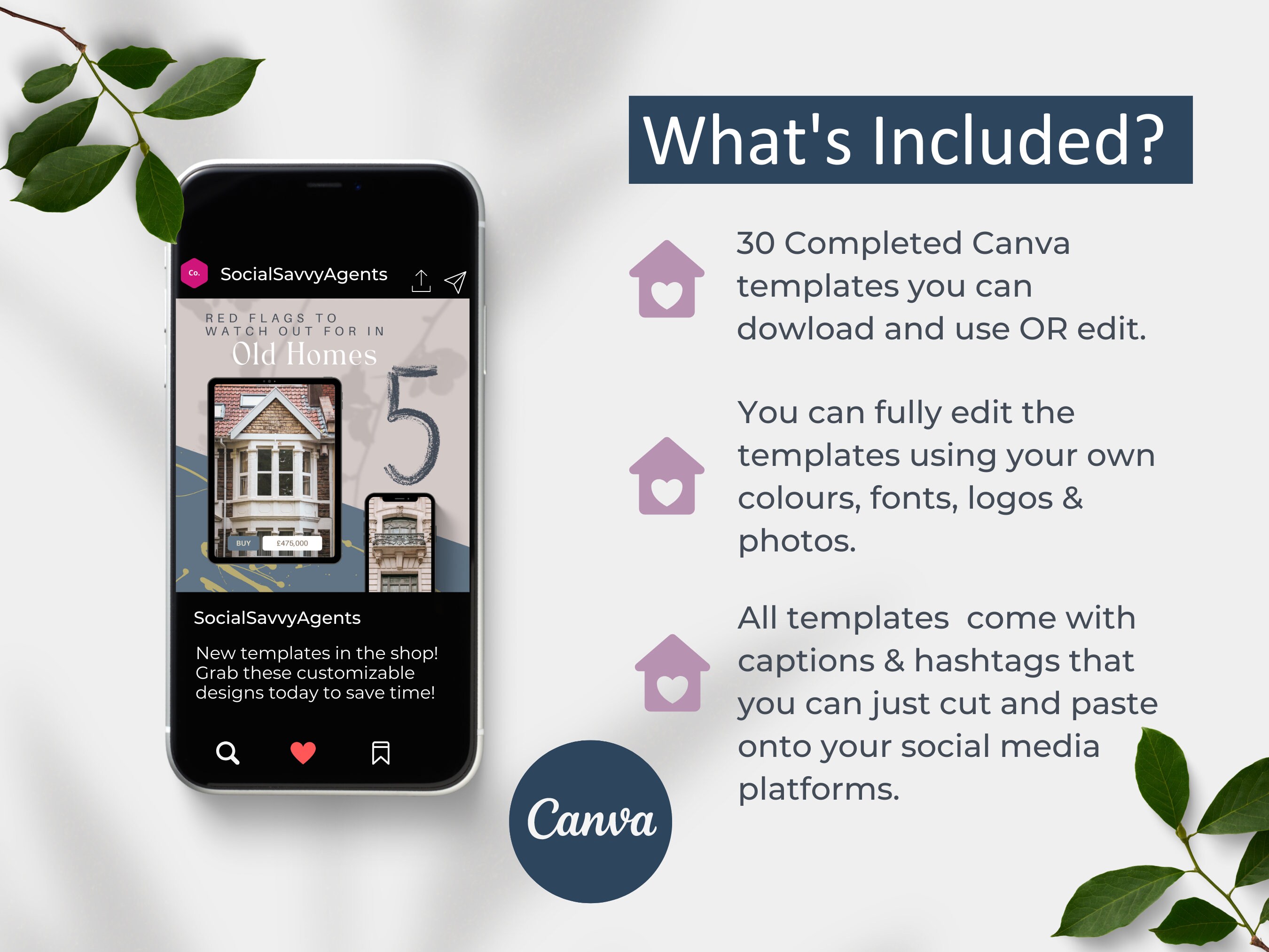 April Real Estate Agent Social Media Posts With Captions - Etsy