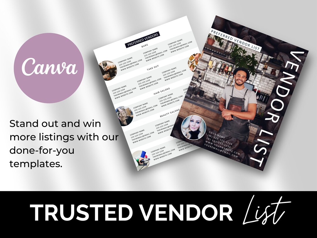 Trusted Vendors List, Vendor Lists Template, Vendor Flyer, Vendor Lists ...