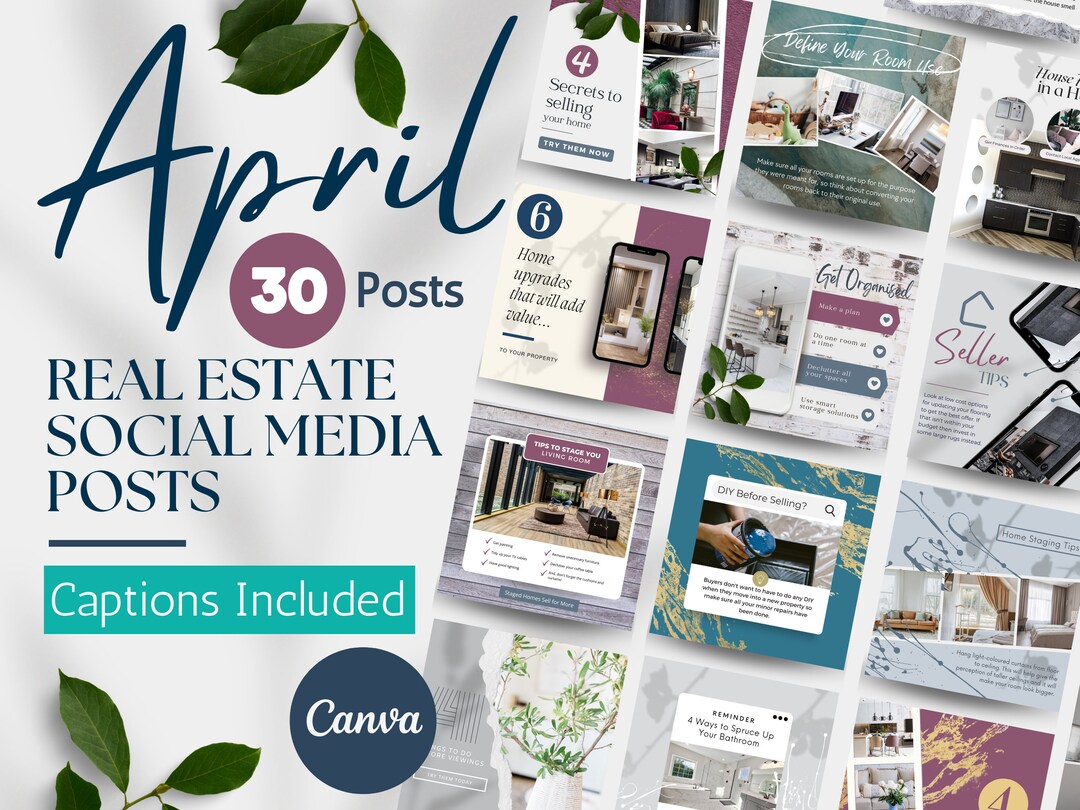 April Real Estate Agent Social Media Posts With Captions | Real Estate ...