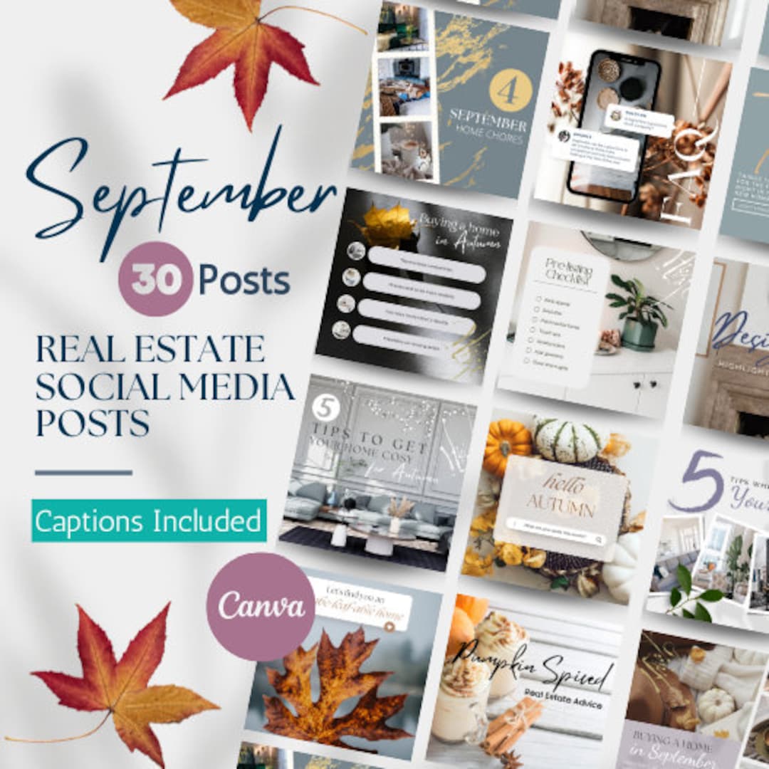 September Real Estate Agent Social Media Posts With Captions | Real ...