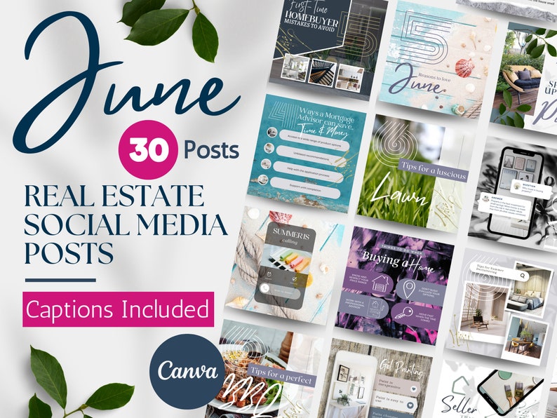 June Real Estate Agent Social Media Posts With Captions | Real Estate ...