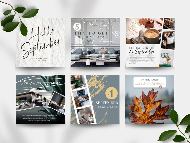 September Real Estate Agent Social Media Posts With Captions | Real ...