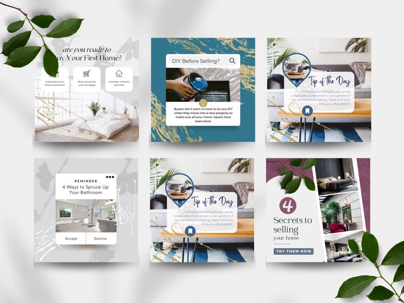 April Real Estate Agent Social Media Posts With Captions - Etsy