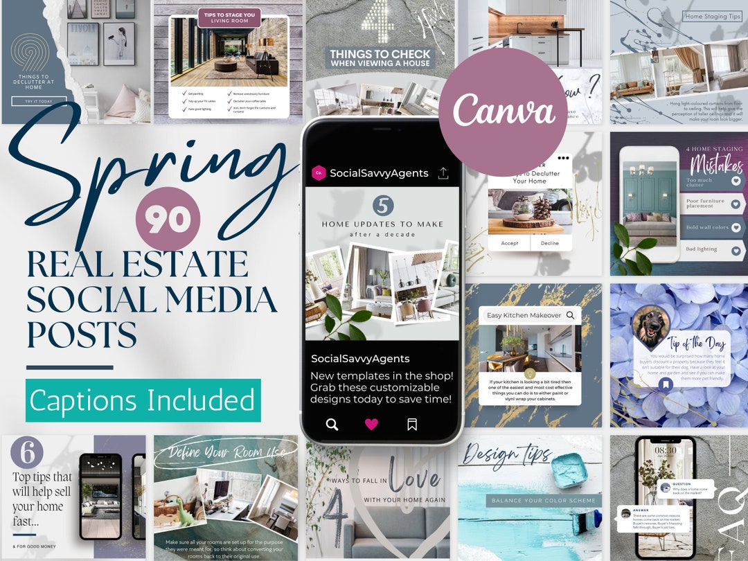 Spring Real Estate Agent Social Media Posts With Captions | May Real ...