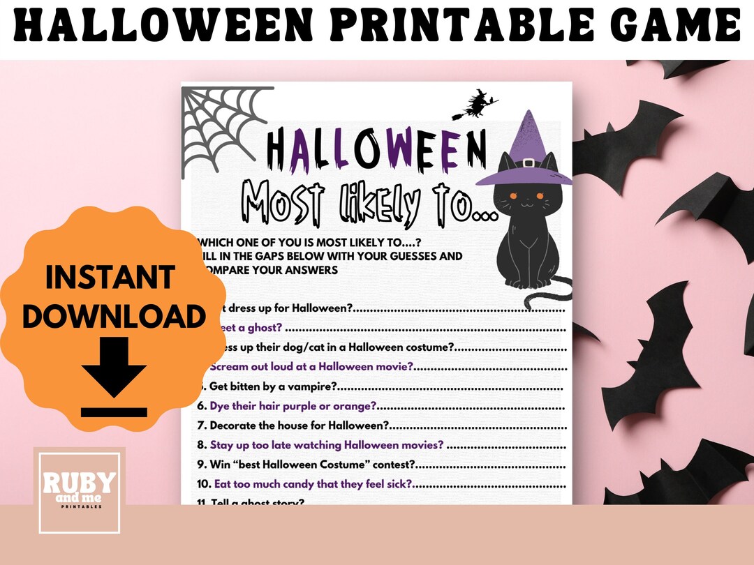 Halloween Whos Most Likely to Game Halloween Night Quiz - Etsy