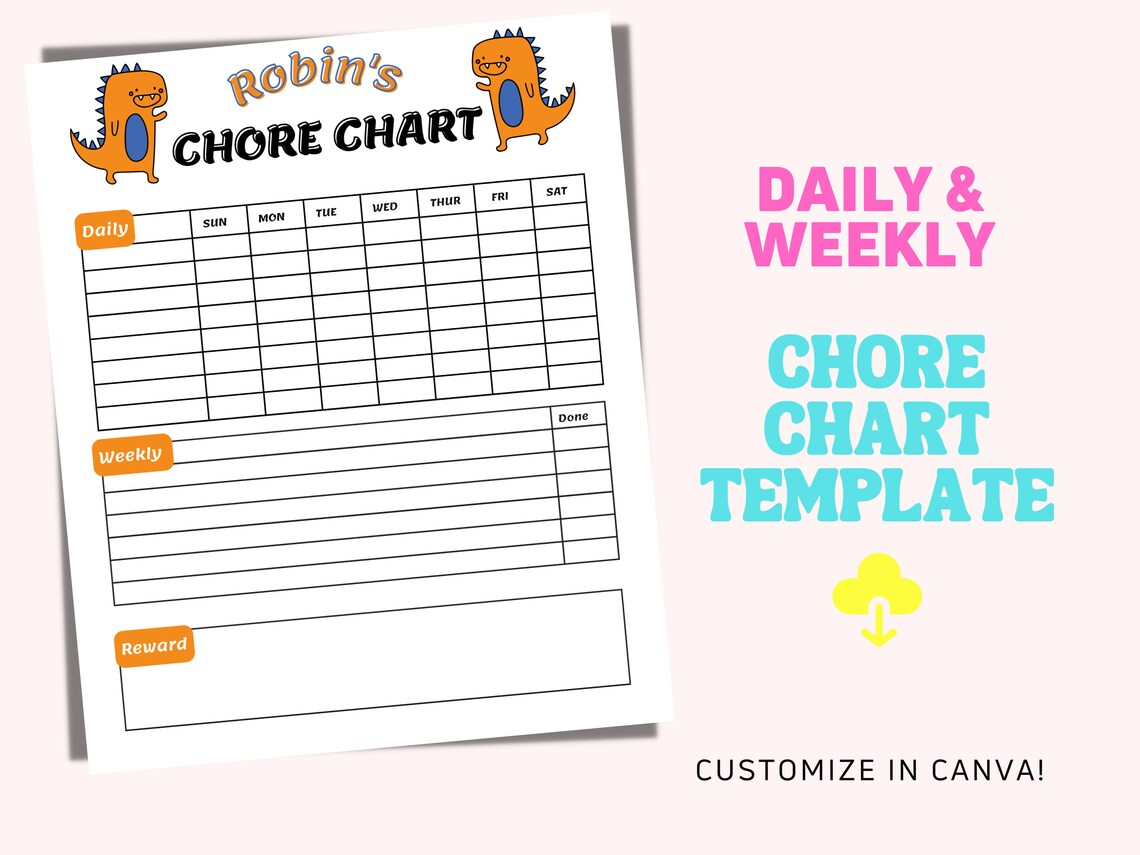 Chore Chart Family Chore Chart Toddler Routine Routine - Etsy UK