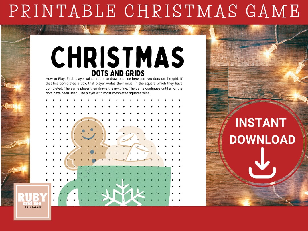 Dots and Boxes Printable Game Printable Christmas (Download Now) - Etsy
