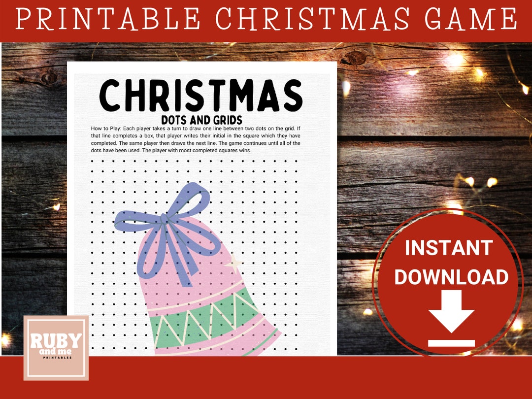 Dots and Boxes Printable Game Printable Christmas Game Dot - Etsy