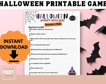 Halloween Trivia Printable Halloween Quiz Fun Facts About - Etsy