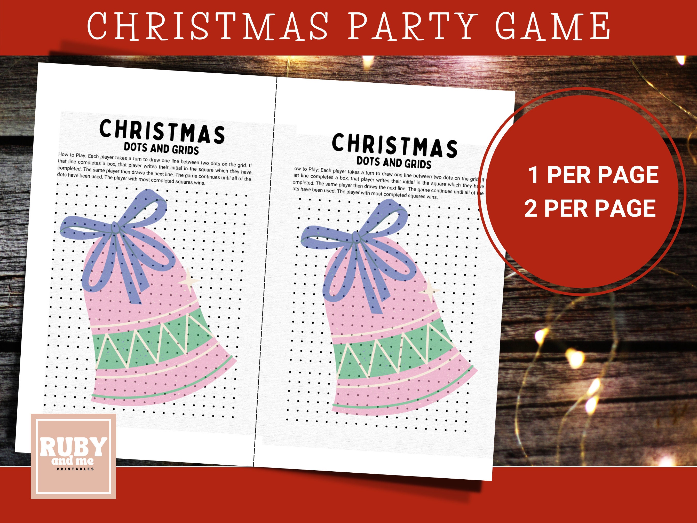 Dots and Boxes Printable Game Printable Christmas Game Dot - Etsy UK