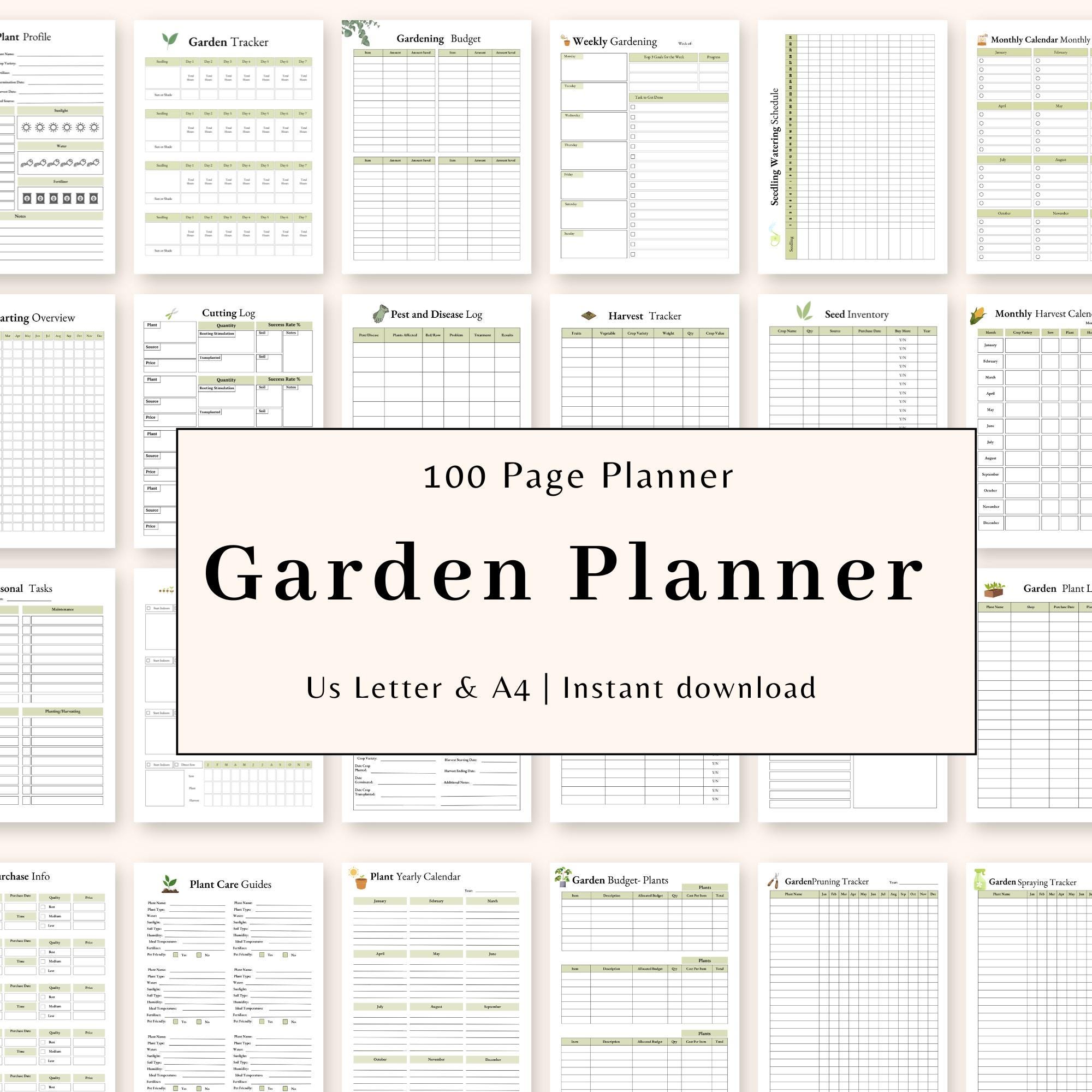 Gardening Planner Printable Garden Planner, Garden Notebook, Garden ...