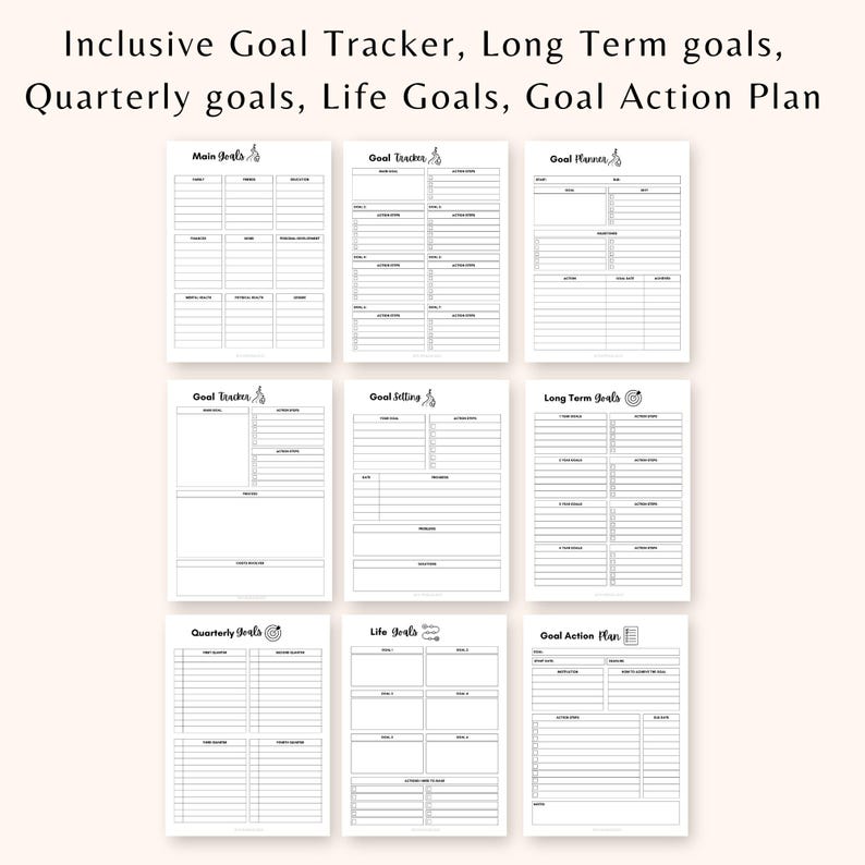 Goal Planner Printable 2025 Goal Planning Planner, Goal Progress, Goal ...
