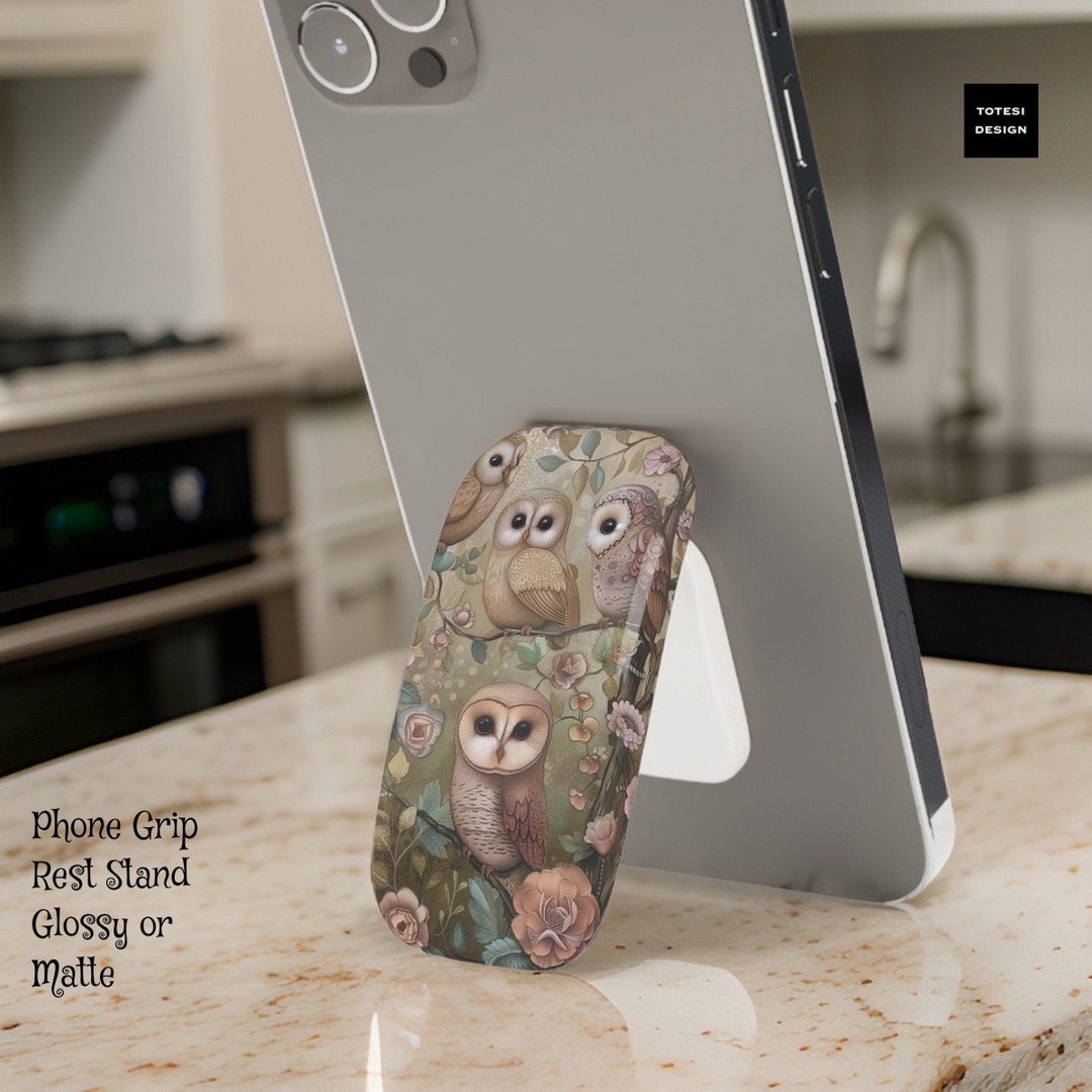 Cute Owls Phone Grip Stand for Samsung or iPhone Cases glossy or Matte ...