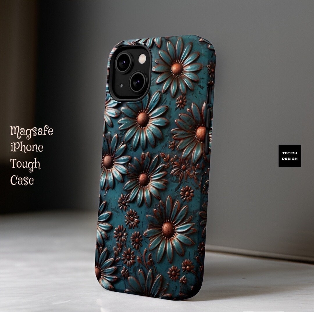 Magsafe Compatible Floral Patina Daisy Aesthetic iPhone Tough Case 13 ...