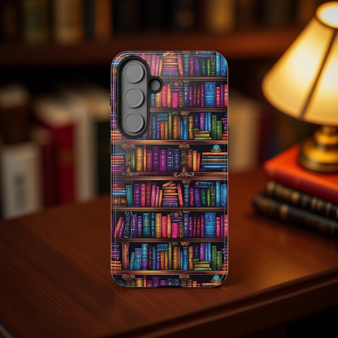Colorful Bookshelf Phone Case: Bookworm Gift, Protective Cover - Etsy