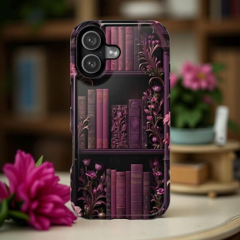 Pink Bookcase iPhone Case - Etsy