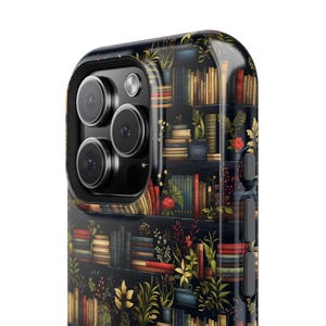 Bookshelf iPhone Magsafe Dark Academia Books Plants iPhone Case| Boho ...