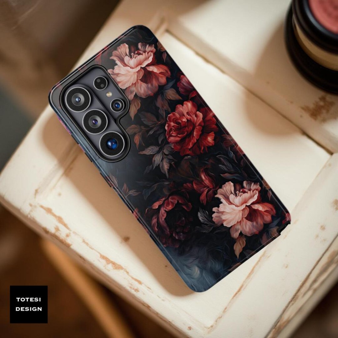 Gothic Floral Tough Phone Case | Dark Academia Style - Etsy