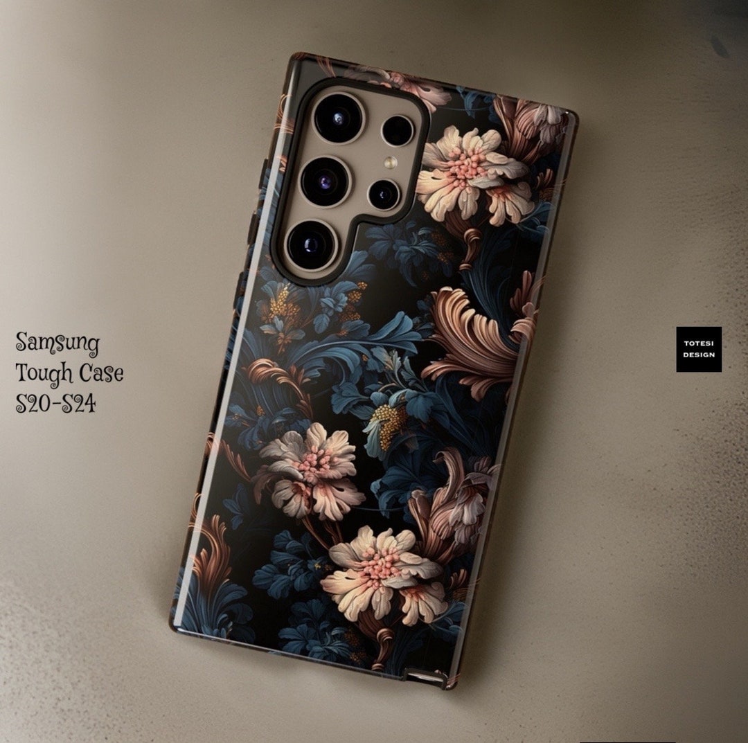 Gothic Dark Vintage Swirly Floral Samsung Galaxy Tough Case S24 S23 S22 ...