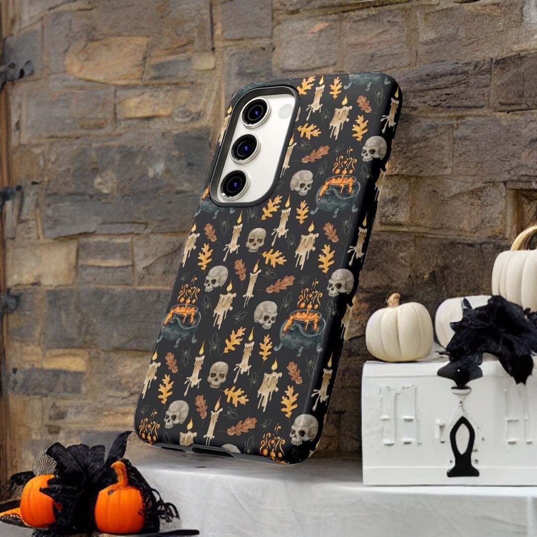 Black Halloween Party, Gothic Samsung Case Cute, Witchy, Skulls, Scary ...