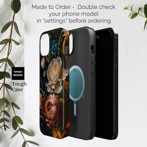 Magsafe Conpatible Dark Floral Academia iPhone Case - Magsafe ...