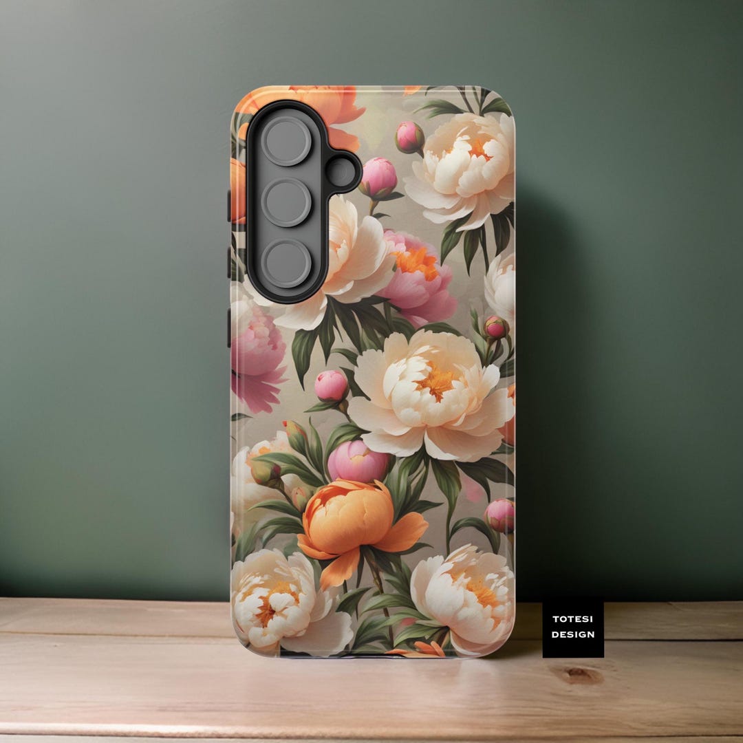 Pretty Peonies Vintage Floral Art Tough Phone Cases |samsung S21, S22 ...
