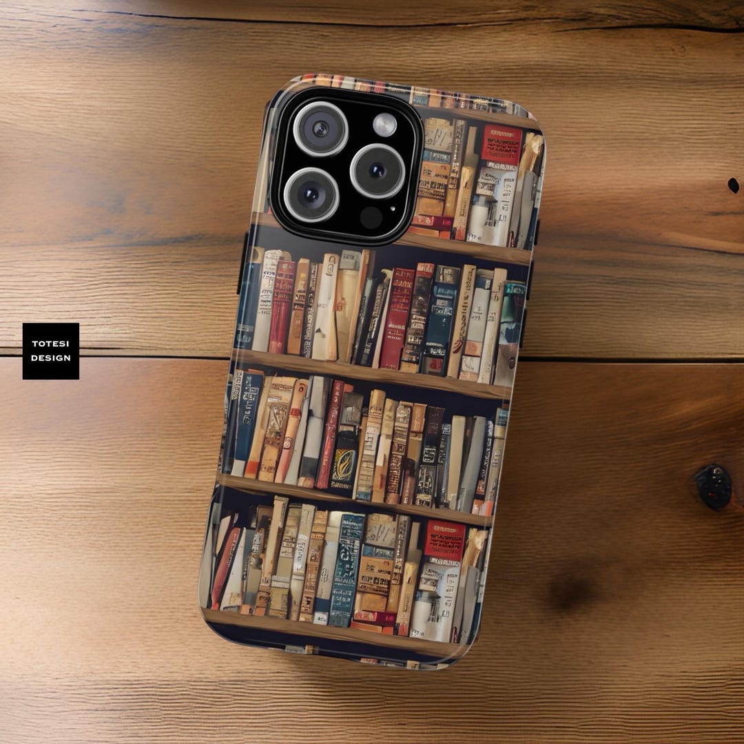 Cute Books Bookshelf Literary Aesthetic Phone Case iPhone 16 15 14 13 ...