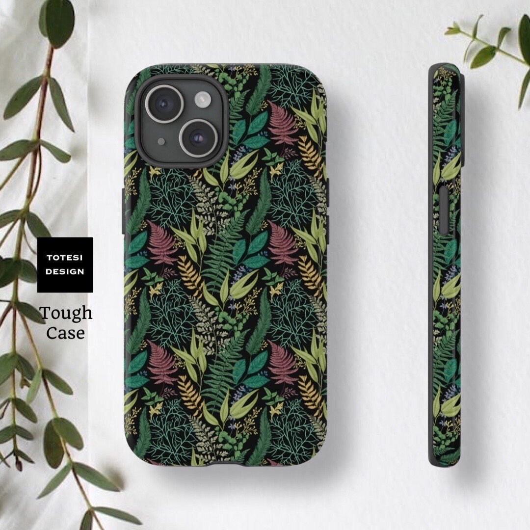 Dark Forest Leaves Foliage Botanical iPhone 15 14 13 12 11 Pro Max ...