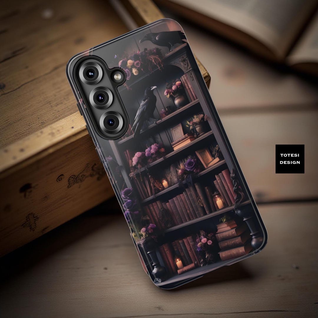 Ravens Bookcase Gothic Dark Fantasy Phone Case - Etsy