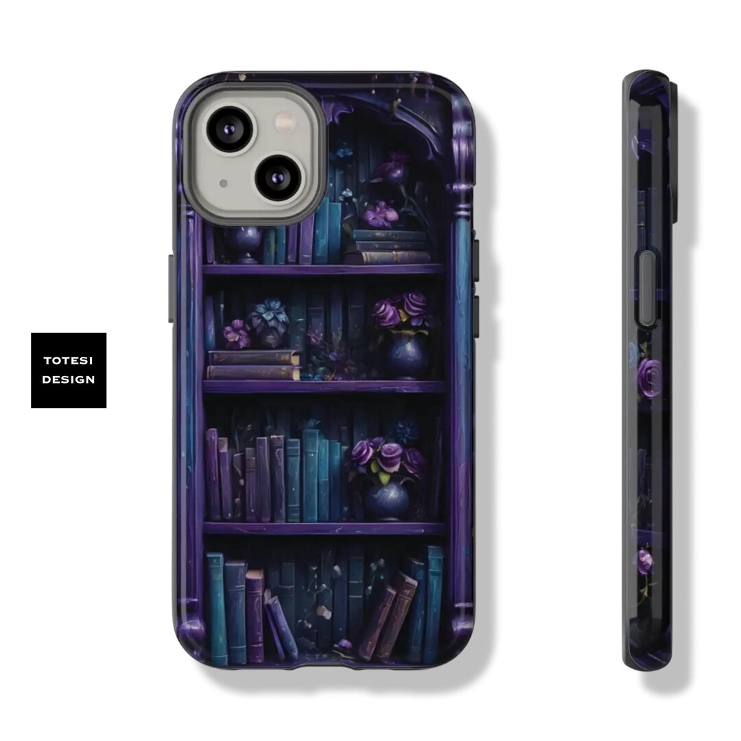Tough Cases, Gothic Dark Academia Books Floral Bookish Phone Case ...