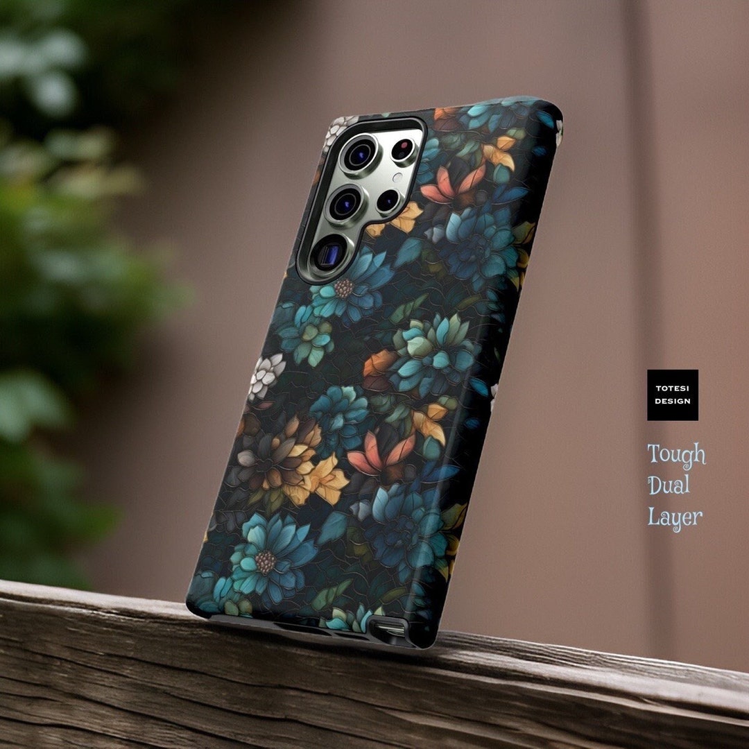 Dark Floral Floral Mosaic Aesthetic | Samsung Galaxy Tough Case S24 S23 ...