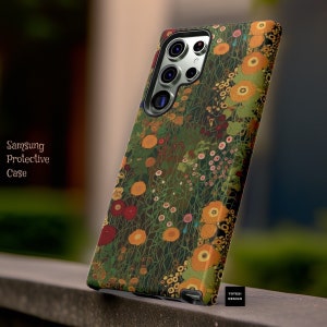 Klimt Inspired Flower Art Pattern Aesthetic Samsung Galaxy Tough Case ...