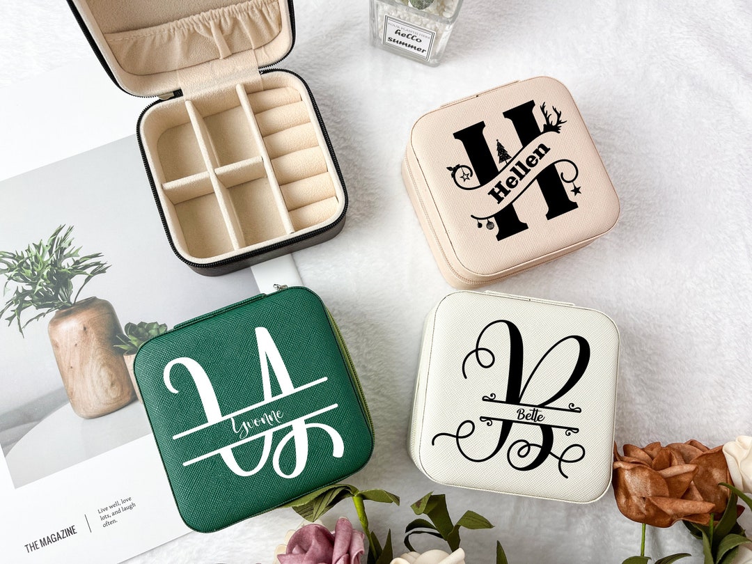 Hand Lettered Split Monogram Jewelry Box Custom Name Jewelry - Etsy