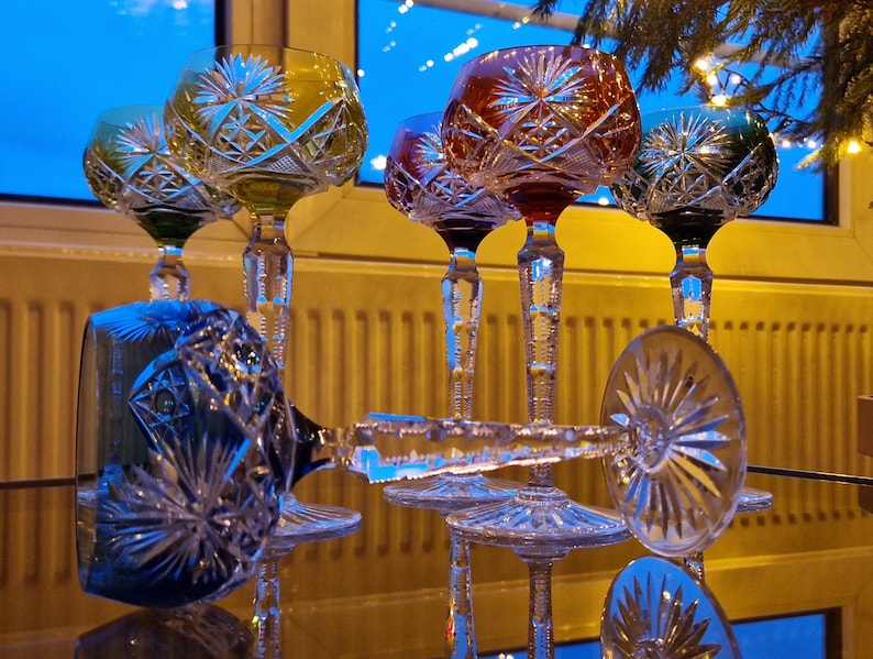 Set of 6 Wine Glasses by Val Saint Lambert Munster Pattern - Etsy