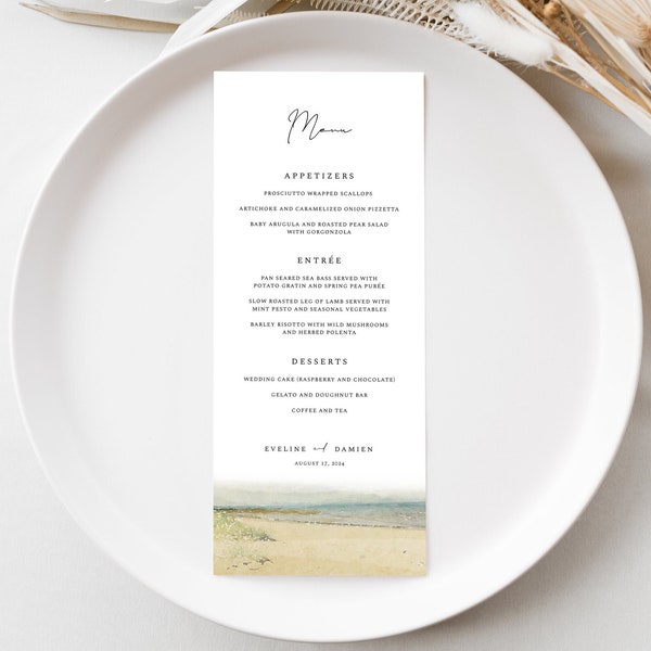 Beach Wedding Menu - Etsy
