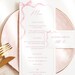 Editable Pink Bow Place Card & Menu Templates, Blush Pink Ribbon Baby ...