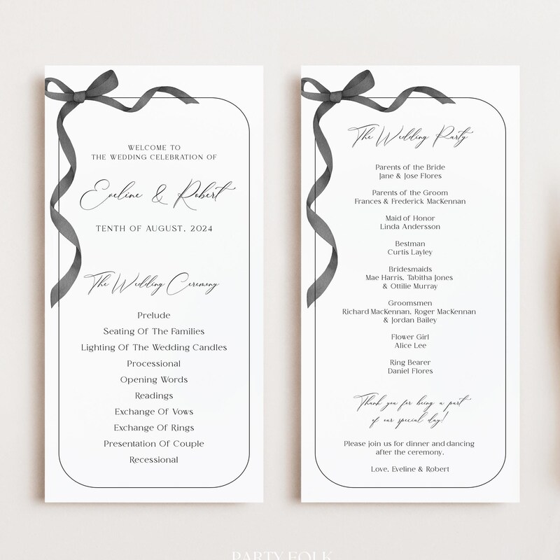 Programs With Ribbon - Etsy
