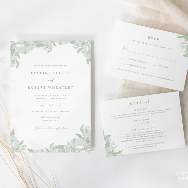 Botanical Invitation - Etsy