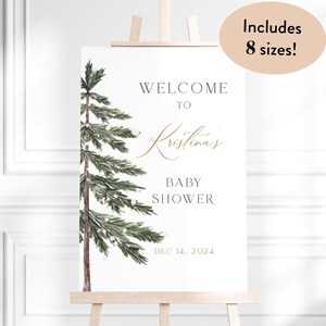Editable Winter Baby Shower Welcome Sign Template, Baby It's Cold ...