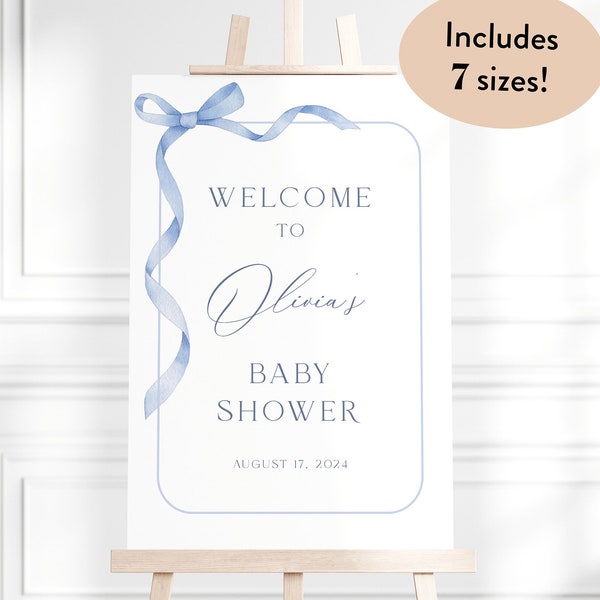 Editable Pink Baby Shower Tea Party Welcome Sign Template, Baby is ...