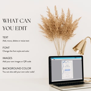 Editable Blue Bow Buffet Card Template, Dusty Blue Food Label, Blue ...