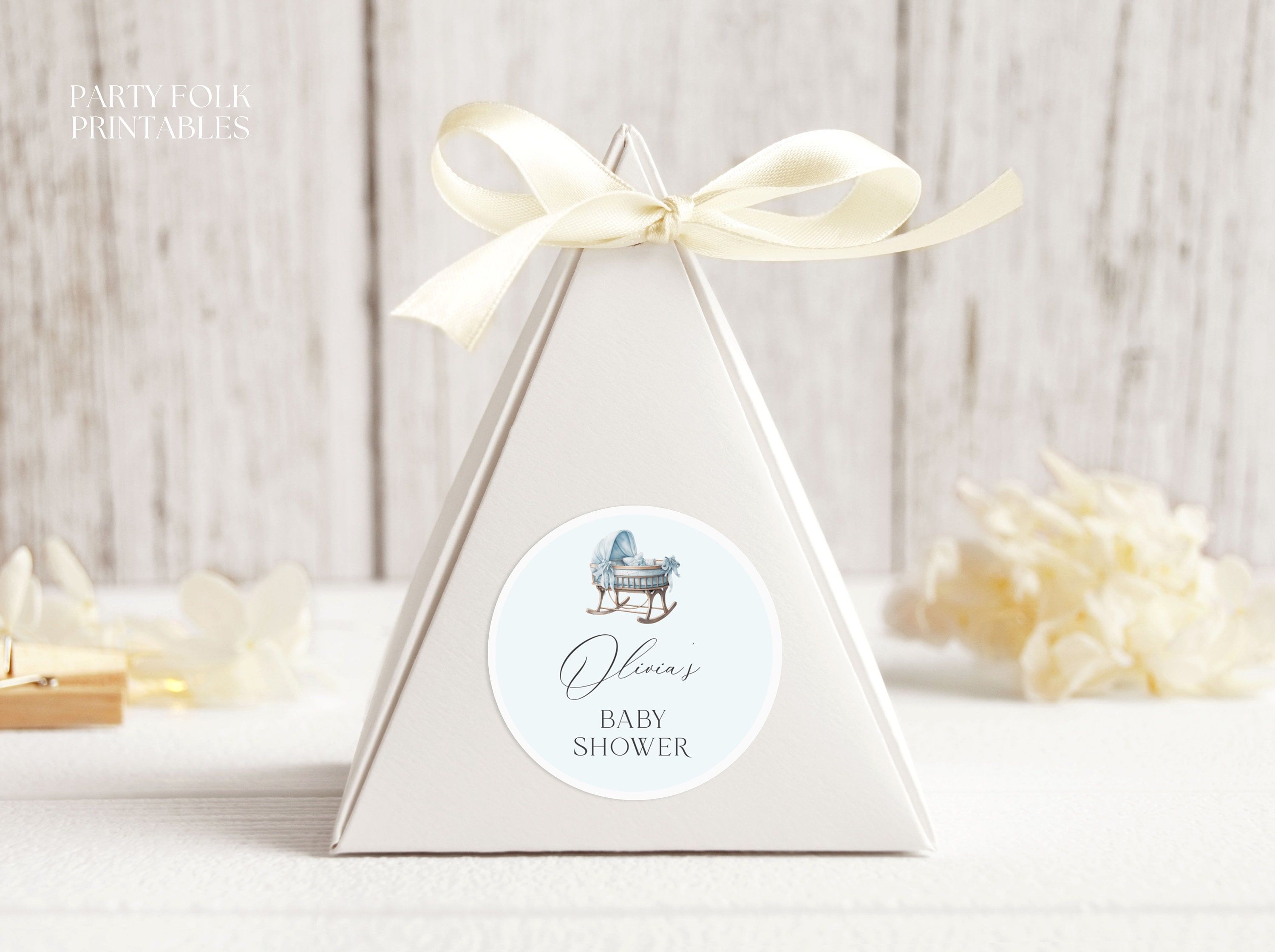 Editable Blue Crib Baby Shower Cupcake Topper, Printable Boho ...