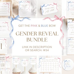 Blue Pink Boy or Girl Gender Reveal Sign, Printable Instant Pink Blue ...