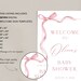 Editable Dusty Pink Bow Baby Shower Welcome Sign Template, Editable ...