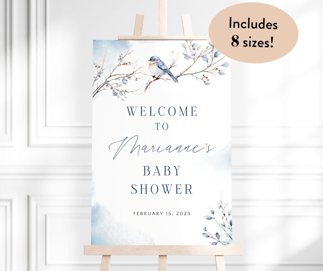 Editable Winter Baby Shower Welcome Sign Template, Baby It's Cold ...